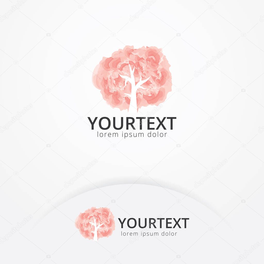 Diseño del logotipo del árbol de acuarela. Logo vectorial de árbol en ...