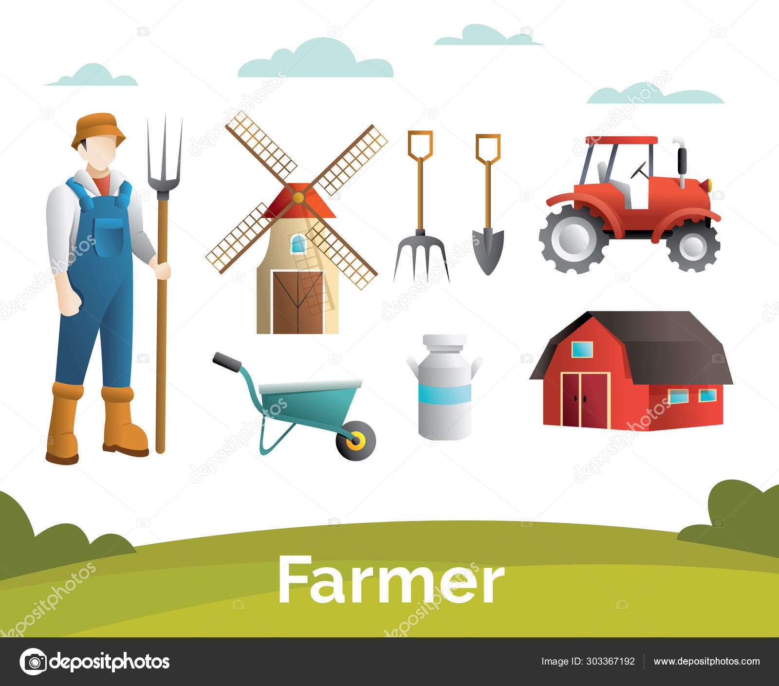 Farmer design element Stock Illustration by ©irfanfirdaus19.yahoo.com ...