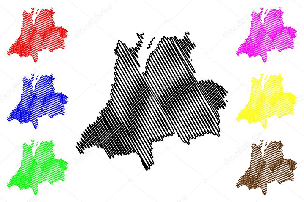Jonkoping County (Counties of Sweden, Kingdom of Sweden) mapa vector ...