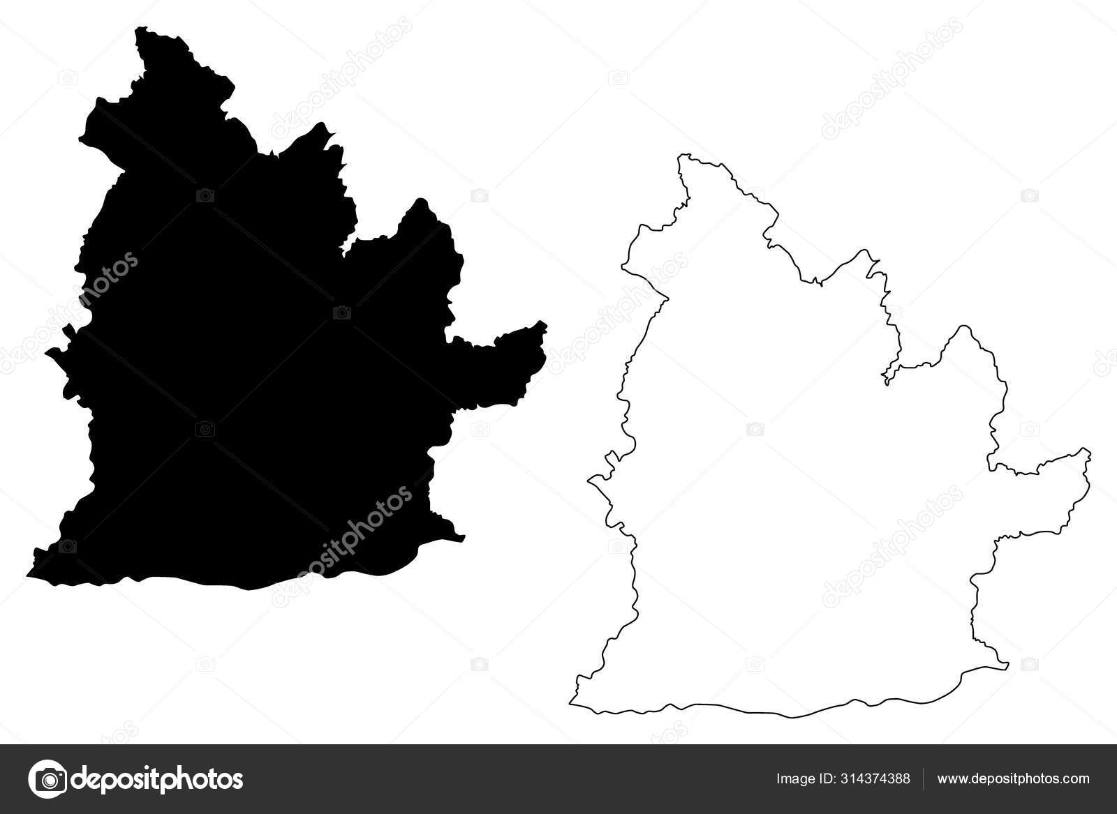 Nitra Region (Regions of Slovakia, Slovak Republic) map vector ...