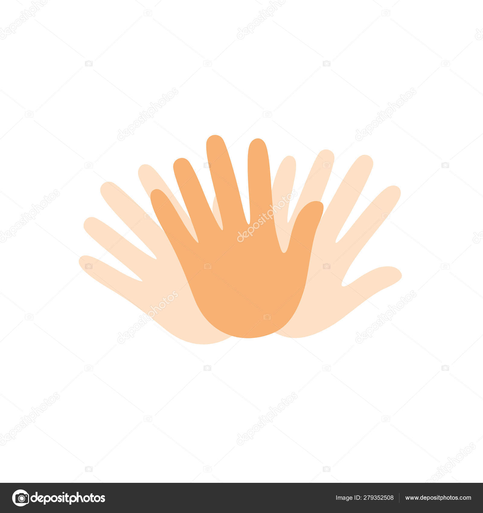 Hand wave waving hi or hello gesture flat vector icon for apps and ...