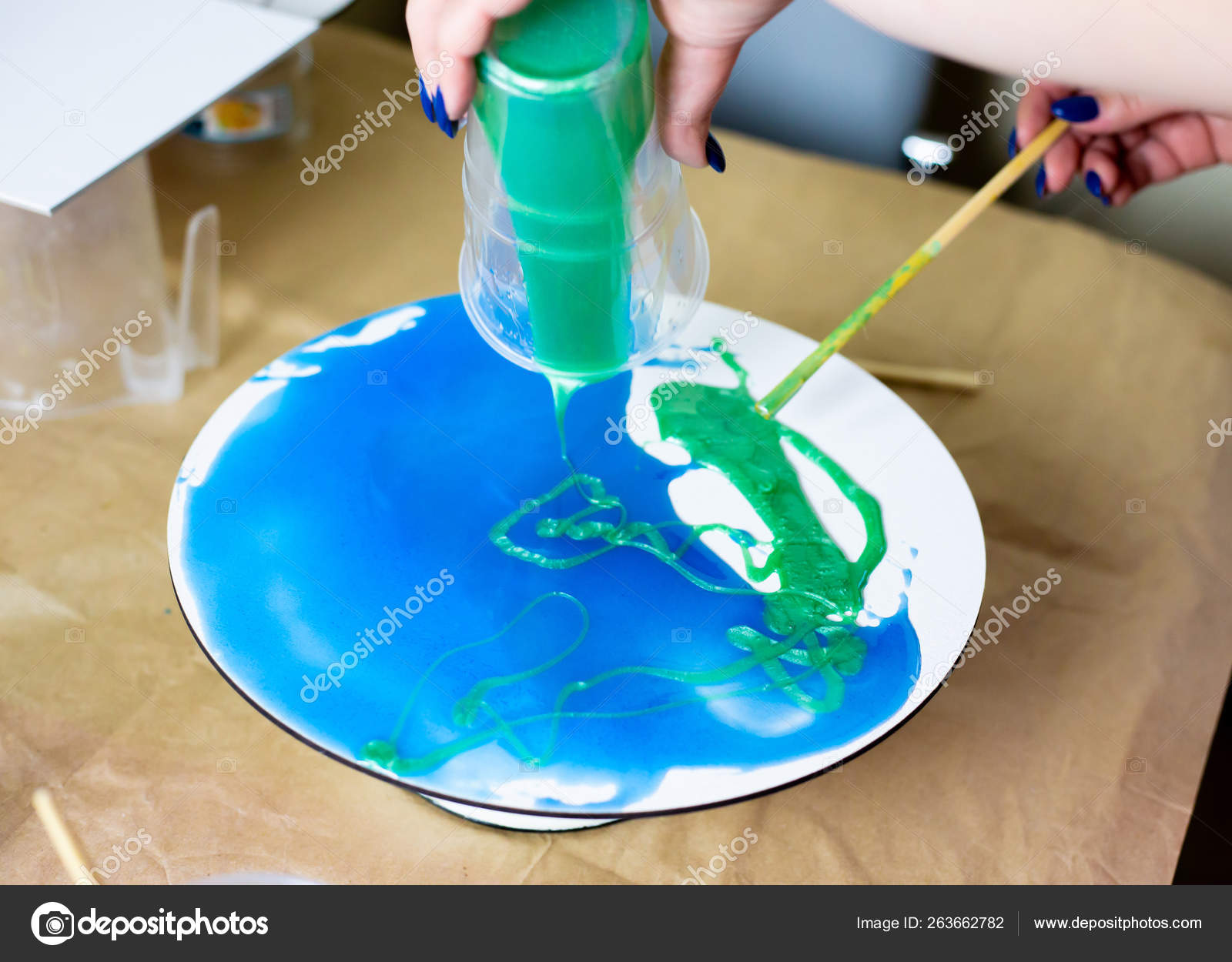 Pouring picture from Tiktus Color Capsule Original Fluid Painting Art ...
