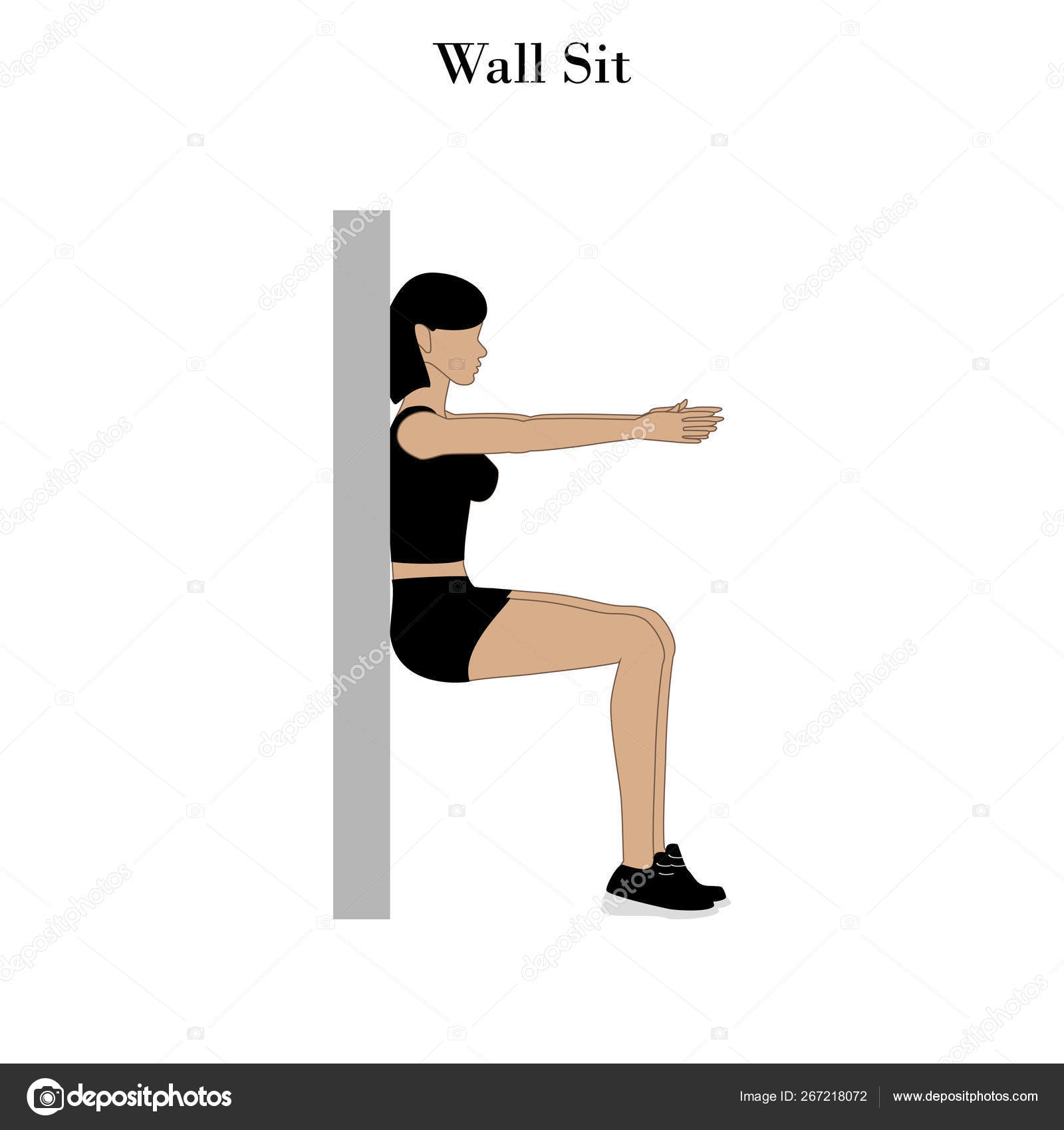 Wall sit workout Stock Vector by ©parkheta.gmail.com 267218072