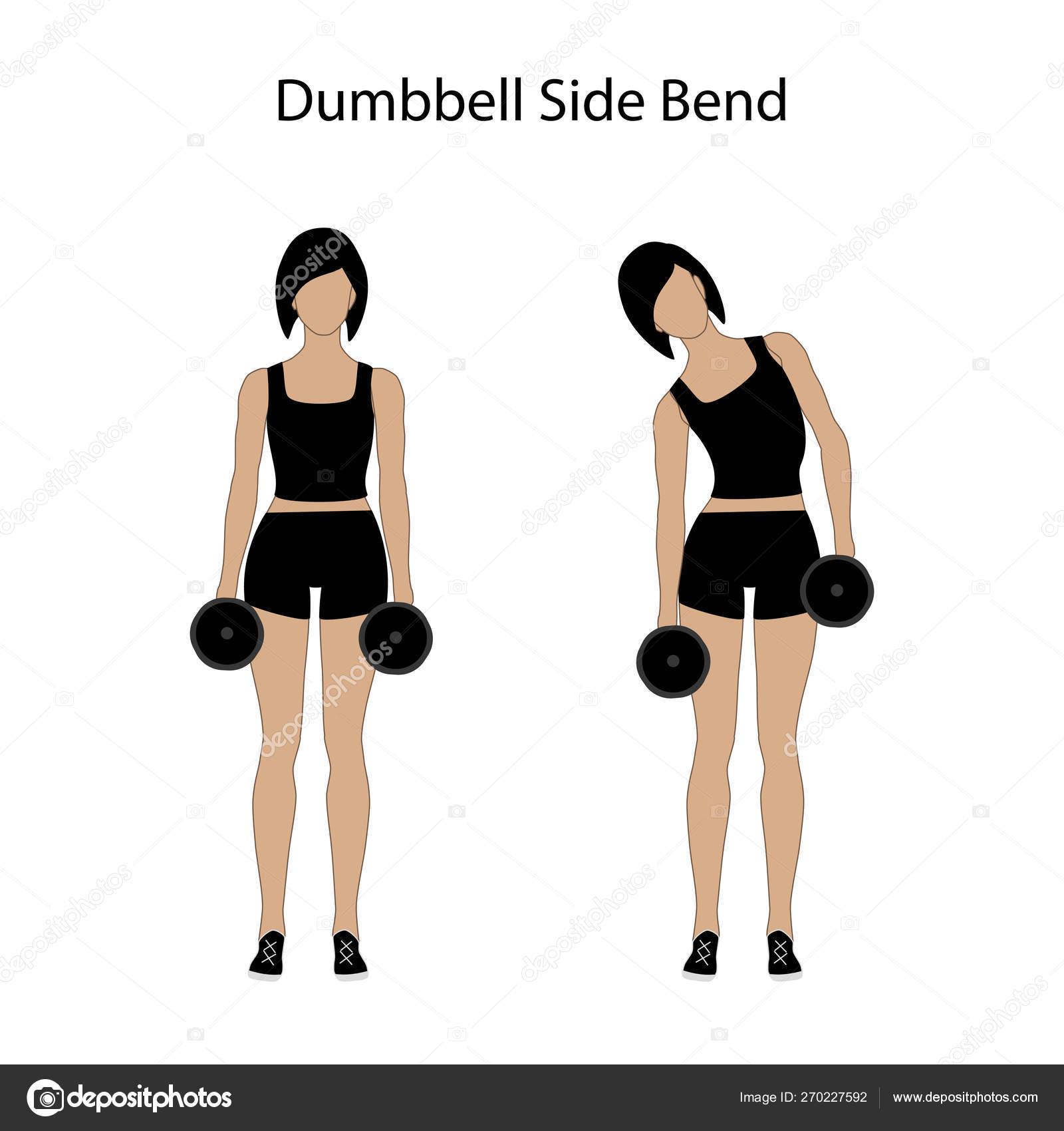Dumbbell side bend exercise Stock Vector Image by ©parkheta.gmail.com ...