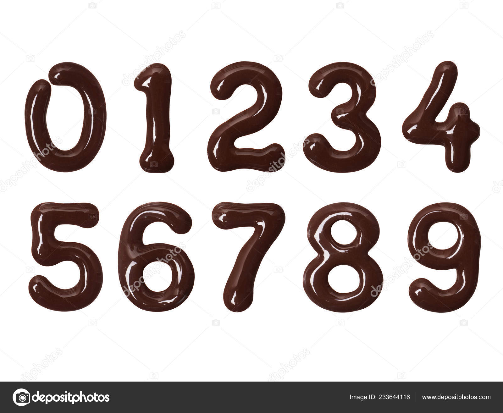 Numbers Made Melted Chocolate High Resolution Part Numbers — Stock ...
