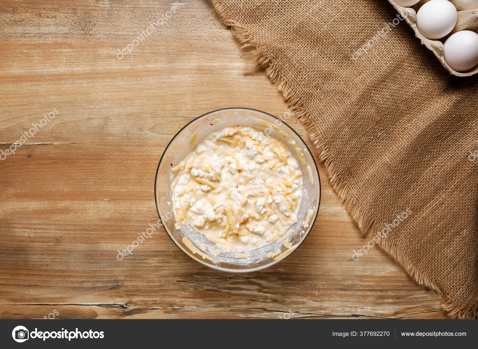 Mix All Ingredients Fork Step Step Recipe Lazy Khachapuri Pie — Stock ...