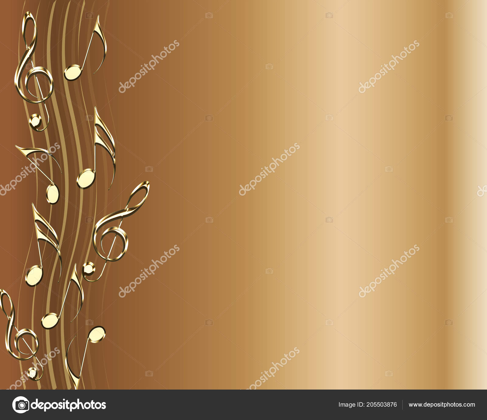 Brown Background Theme Musical Notes Treble Clef Illustration — Stock ...