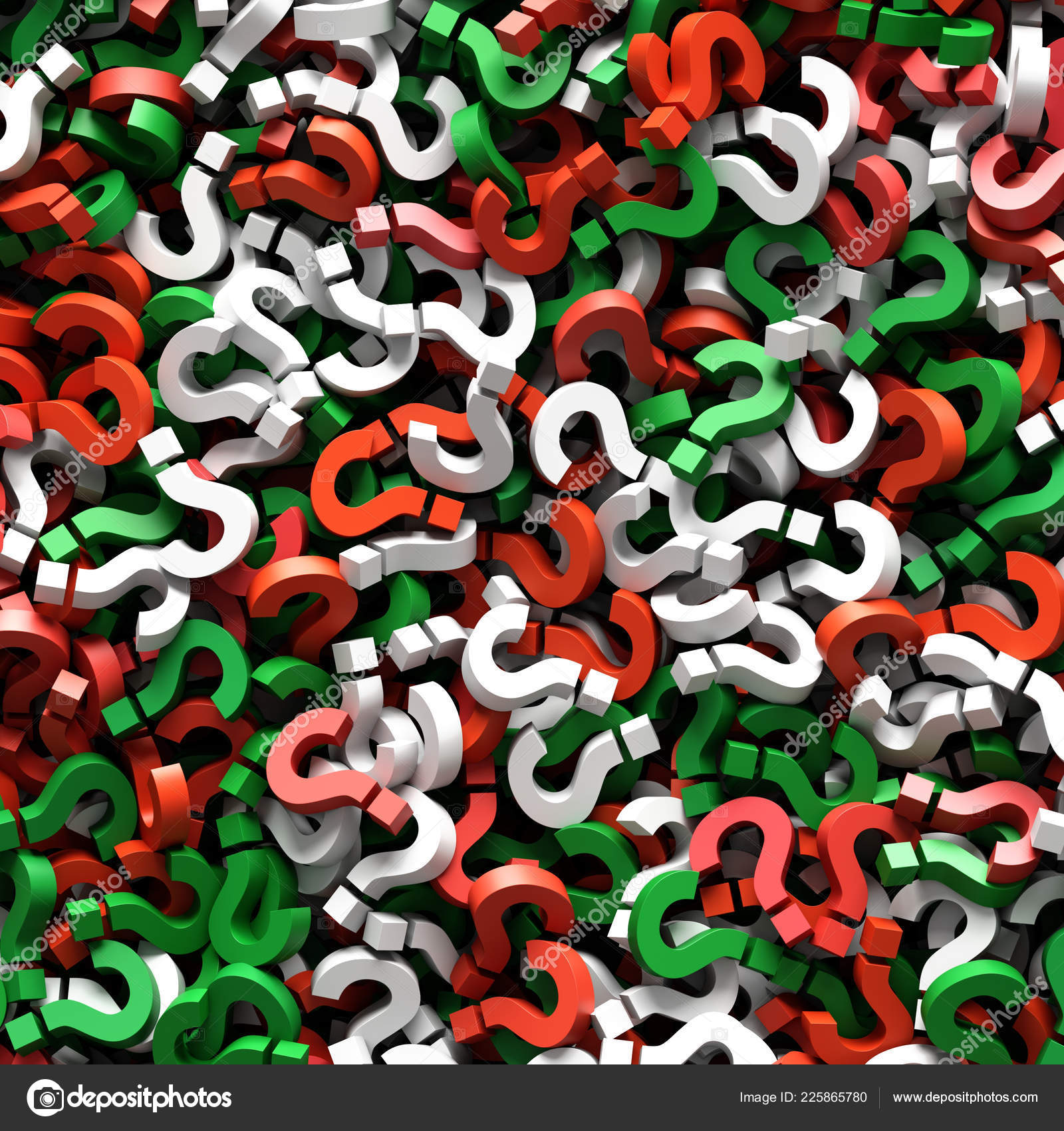 Question Marks Rendering Illustration Background Italian Flag Colors ...