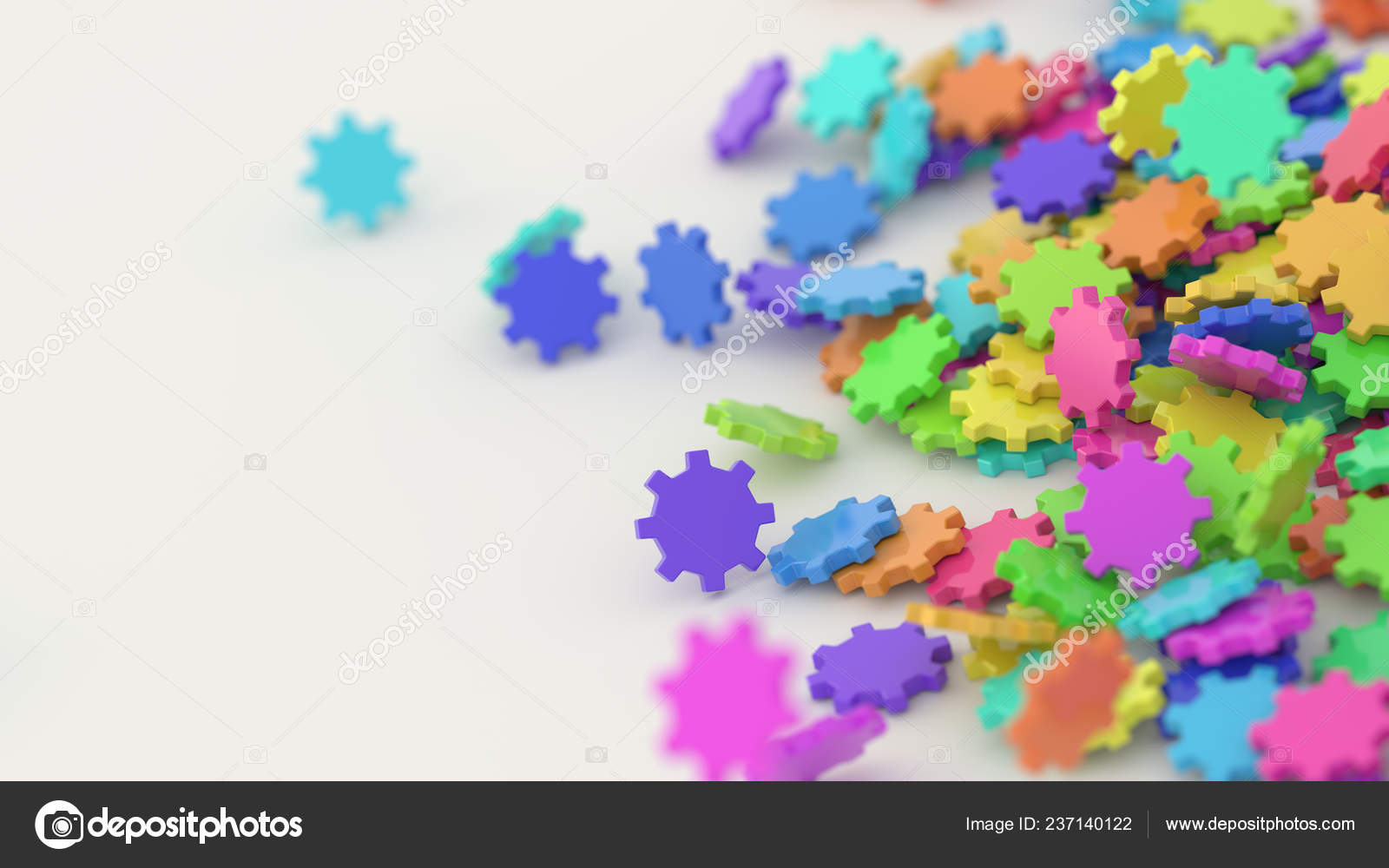 Colored Gears Background Rendering Illustration Stock Photo by ...