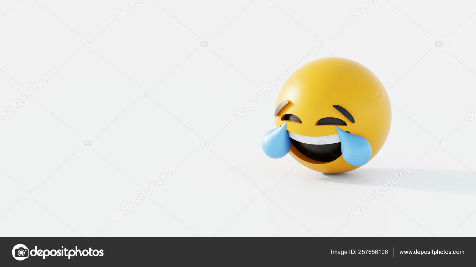 Happy Crying Emoticon Rendering Background Social Media Communications ...