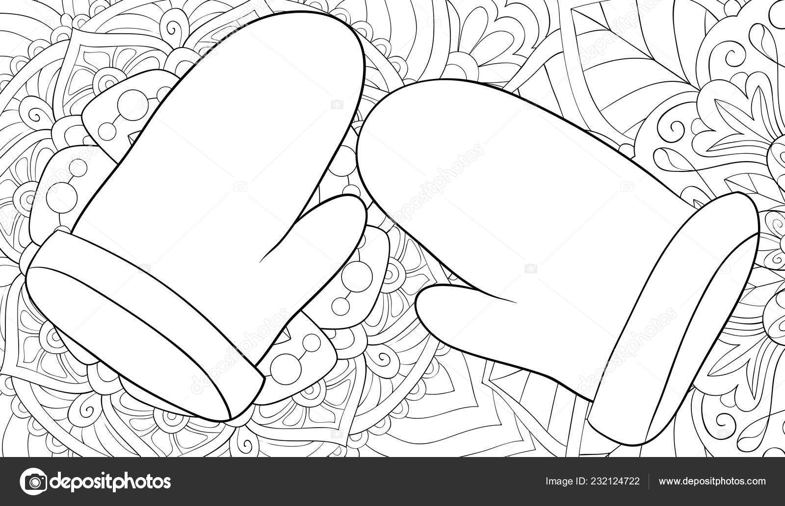 Christmas Pair Mittens Abstract Background Ornaments Image Relaxing ...