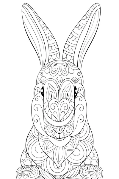 Rabbit zentangle stylized, vector, illustration, pattern, freehand ...