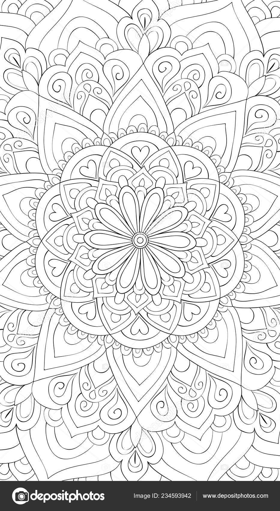 Abstract Background Image Adults Coloring Book Page Relaxing Activity ...