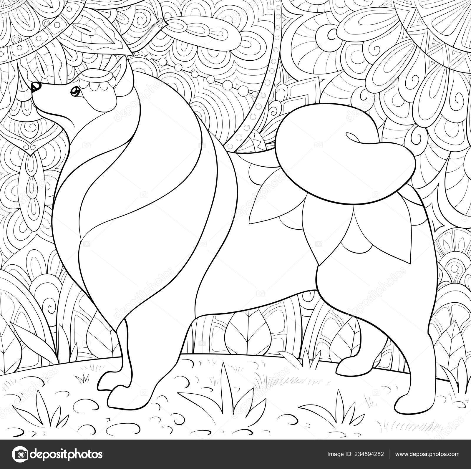 Cute Dog Abstract Background Ornaments Image Relaxing Activity Coloring ...