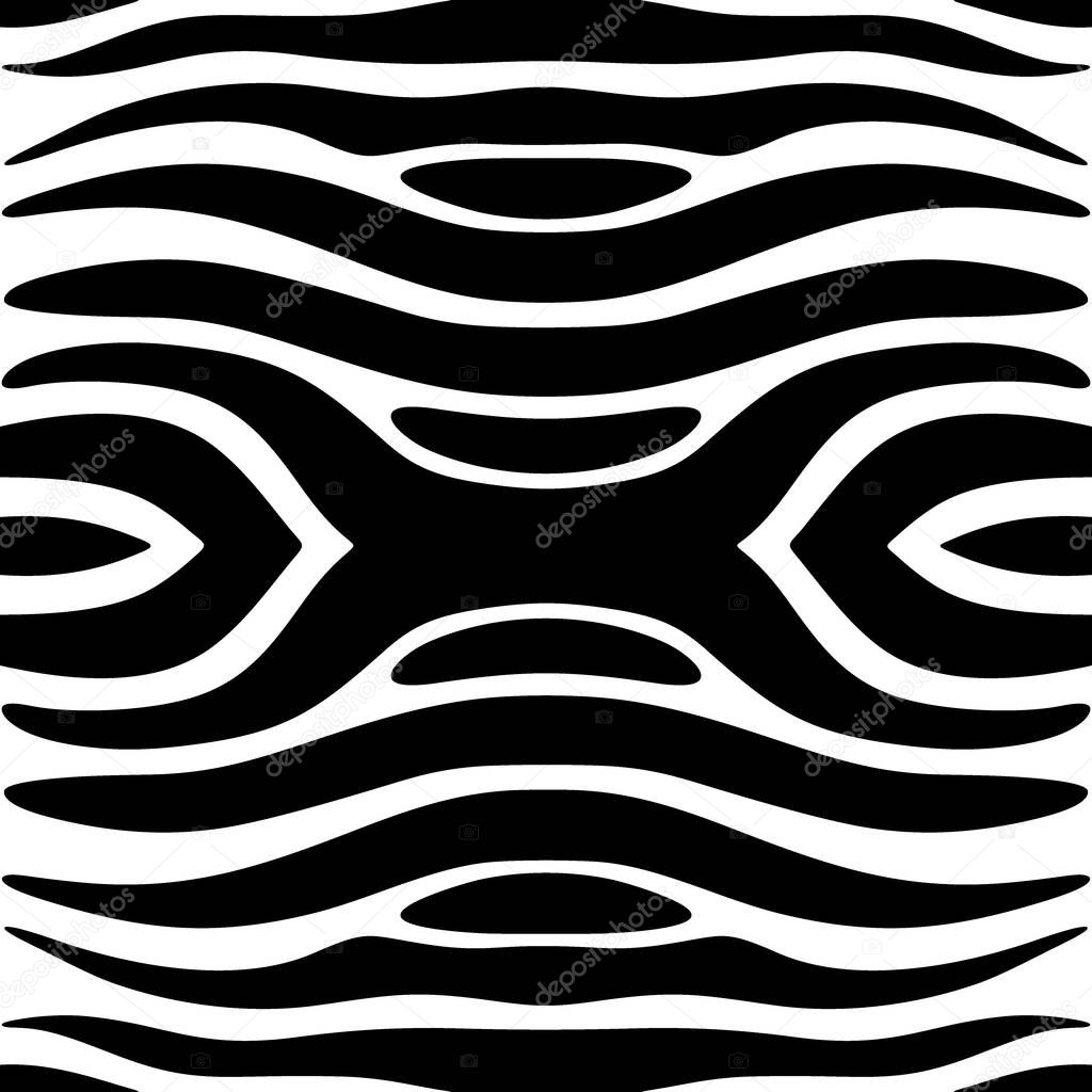 Rayas curvas patrón sin costura. Adorno de piel de cebra. Piel de ...