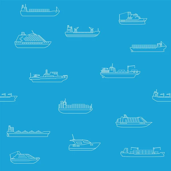 Seamless background of commercial cargo and passengers ships. Sea ...