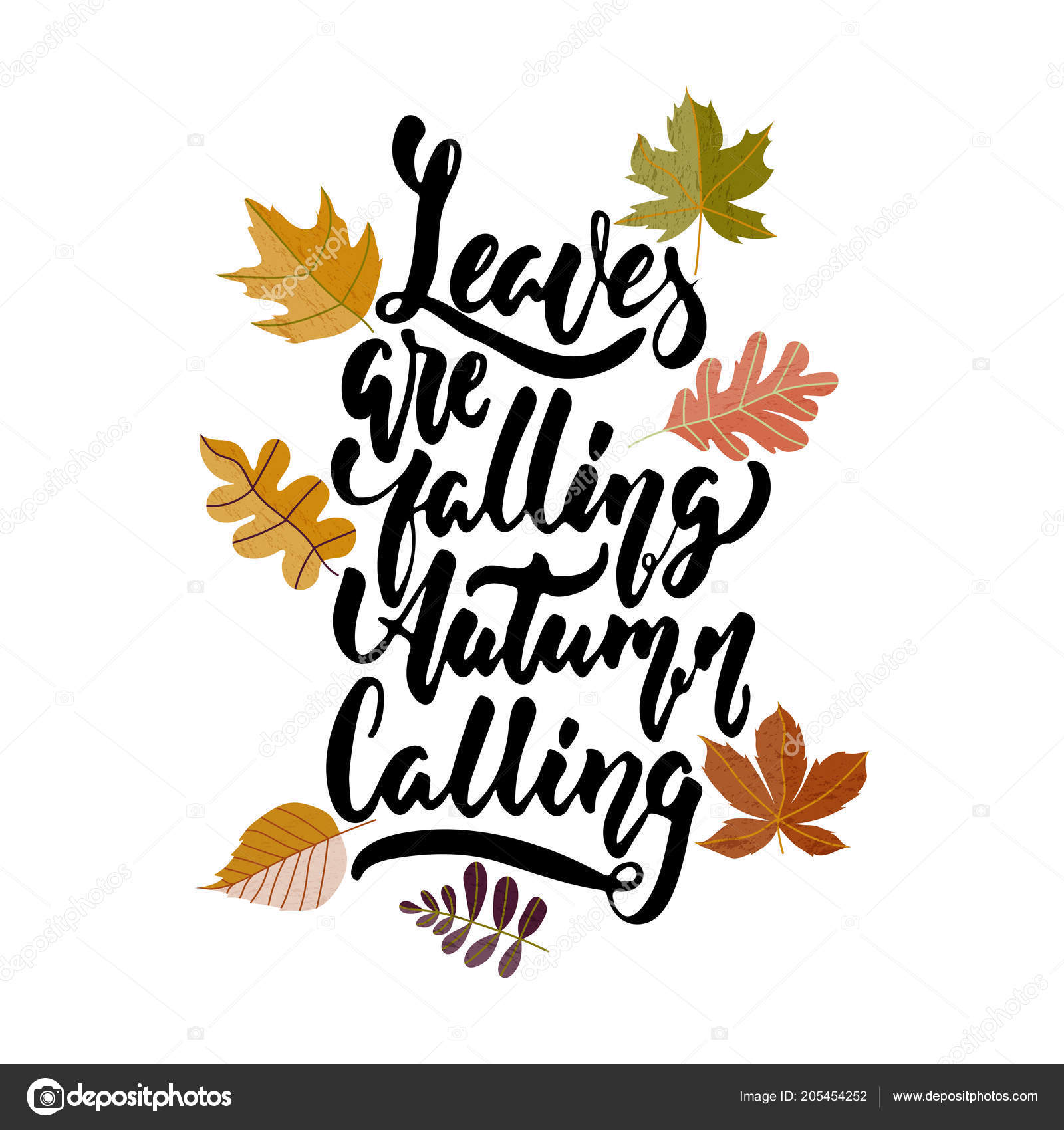 Leaves are falling Autumn calling - hand drawn cozy Fall seasons ...