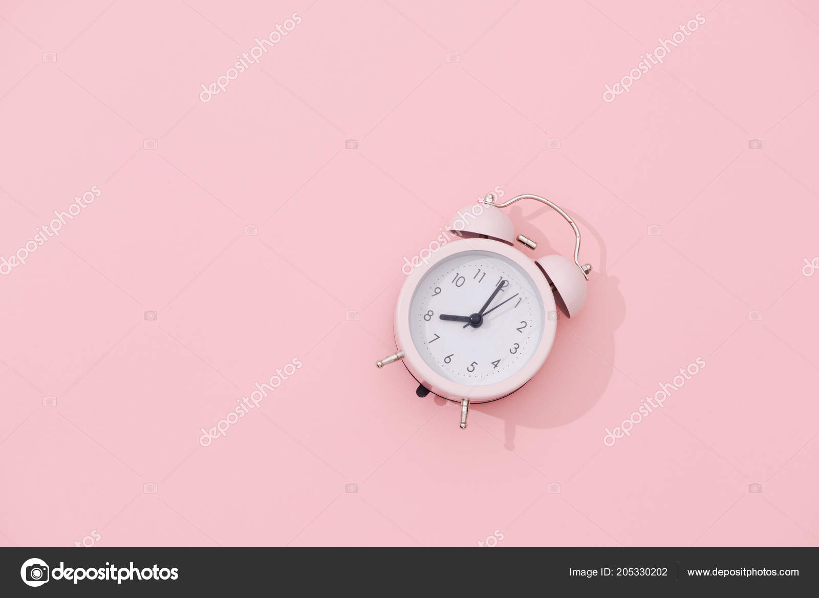 Light Pink Vintage Alarm Clock Pink Background Stock Photo by ...