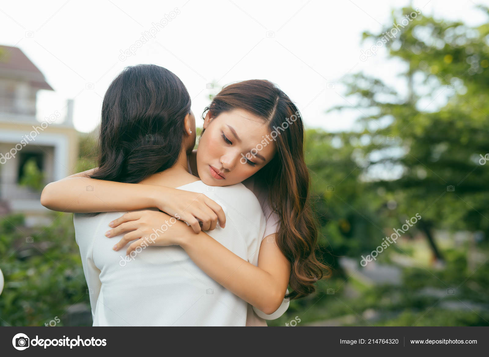 Two Sad Girls Hugging