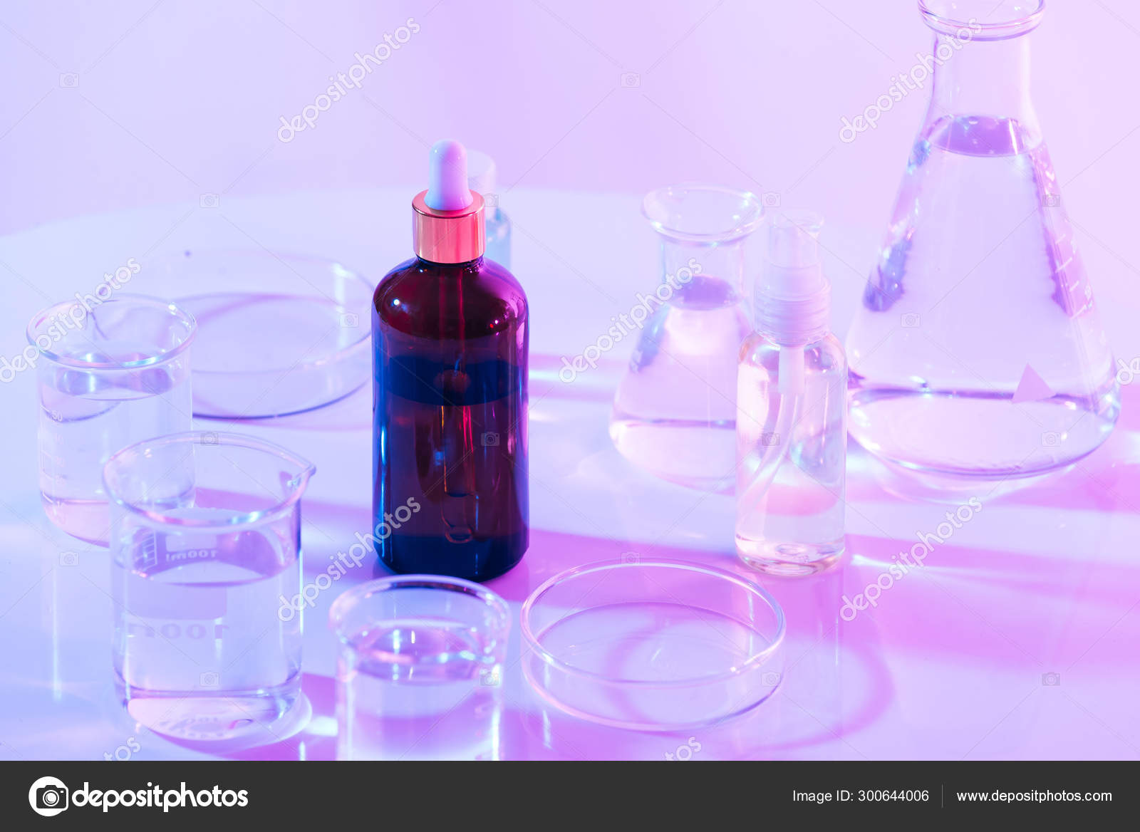 Flask Water Olution Science Laboratory Background Stock Photo by ...