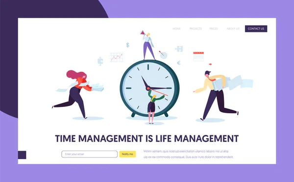 Business Time Management Concept Landing Page. Characters Organization ...