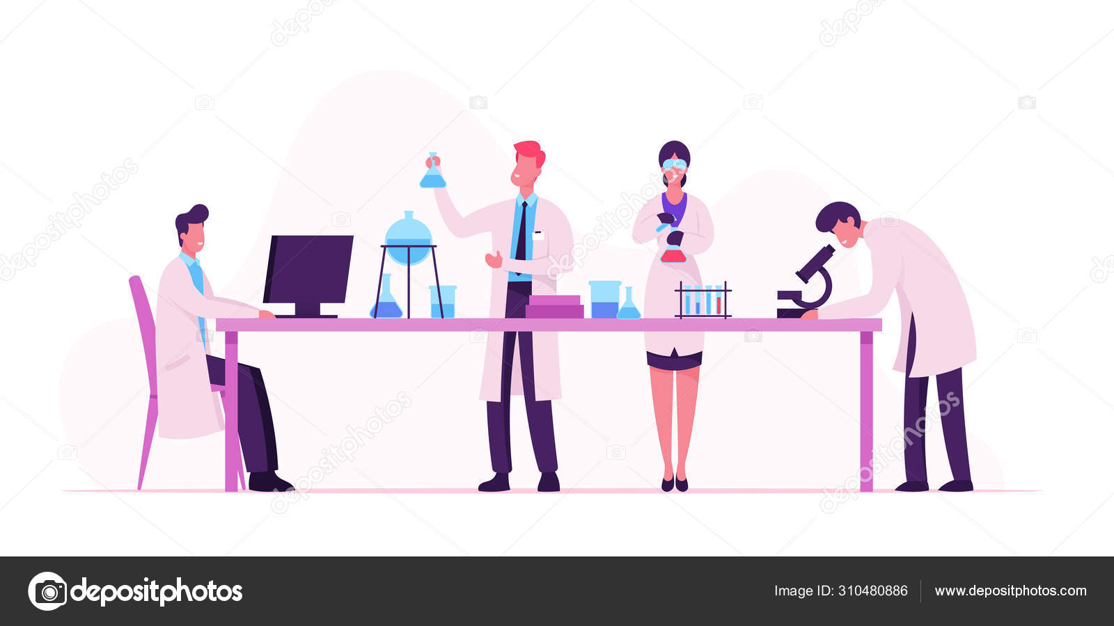 Chemistry, Pharmaceutical Concept. Scientists in Chemical Laboratory ...