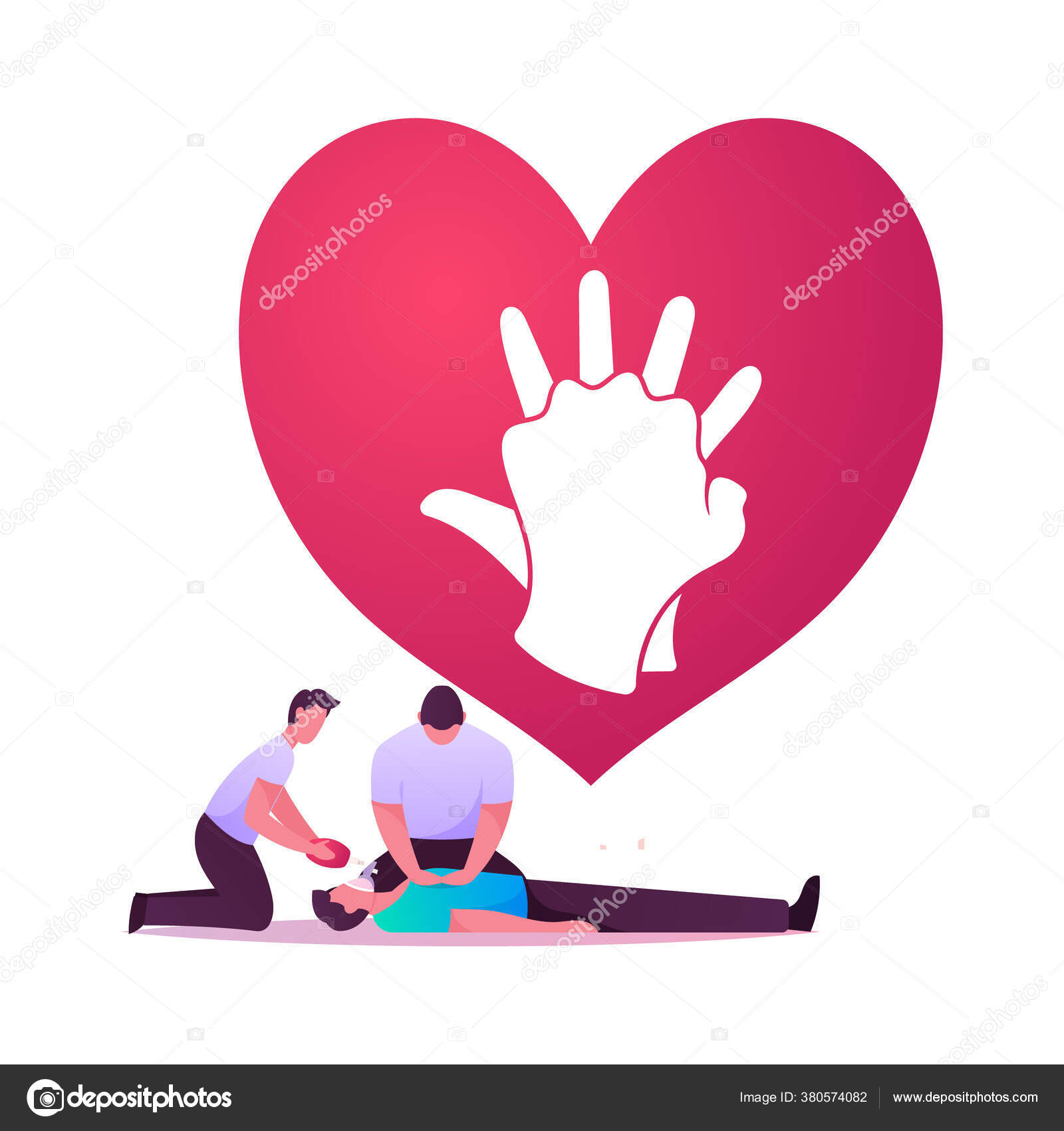 Reanimación Cardiopulmonar Cpr Procedimiento de Emergencia. Carácter ...