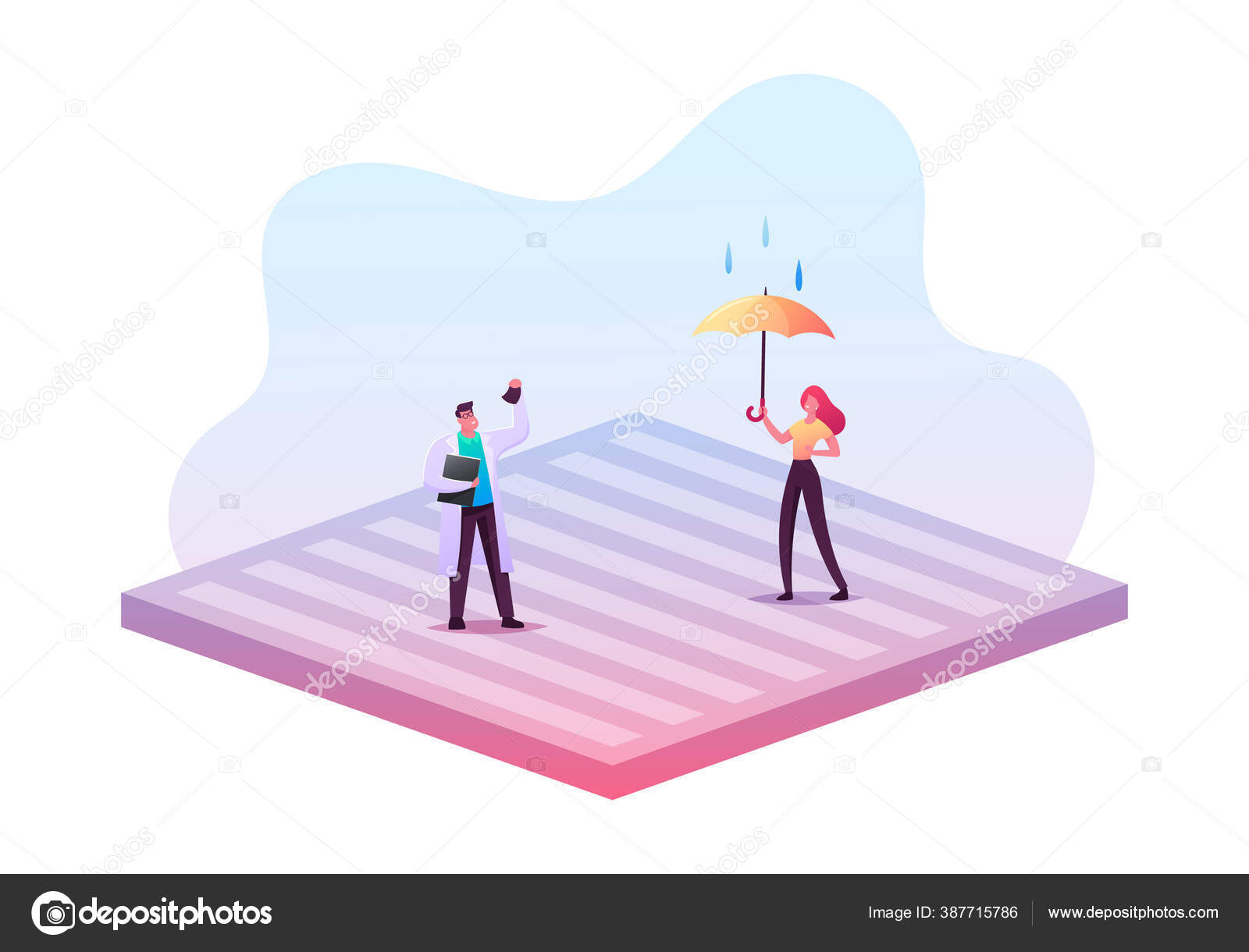 New Technologies, Impregnated Waterproof Fabric Concept. Tiny Male and ...