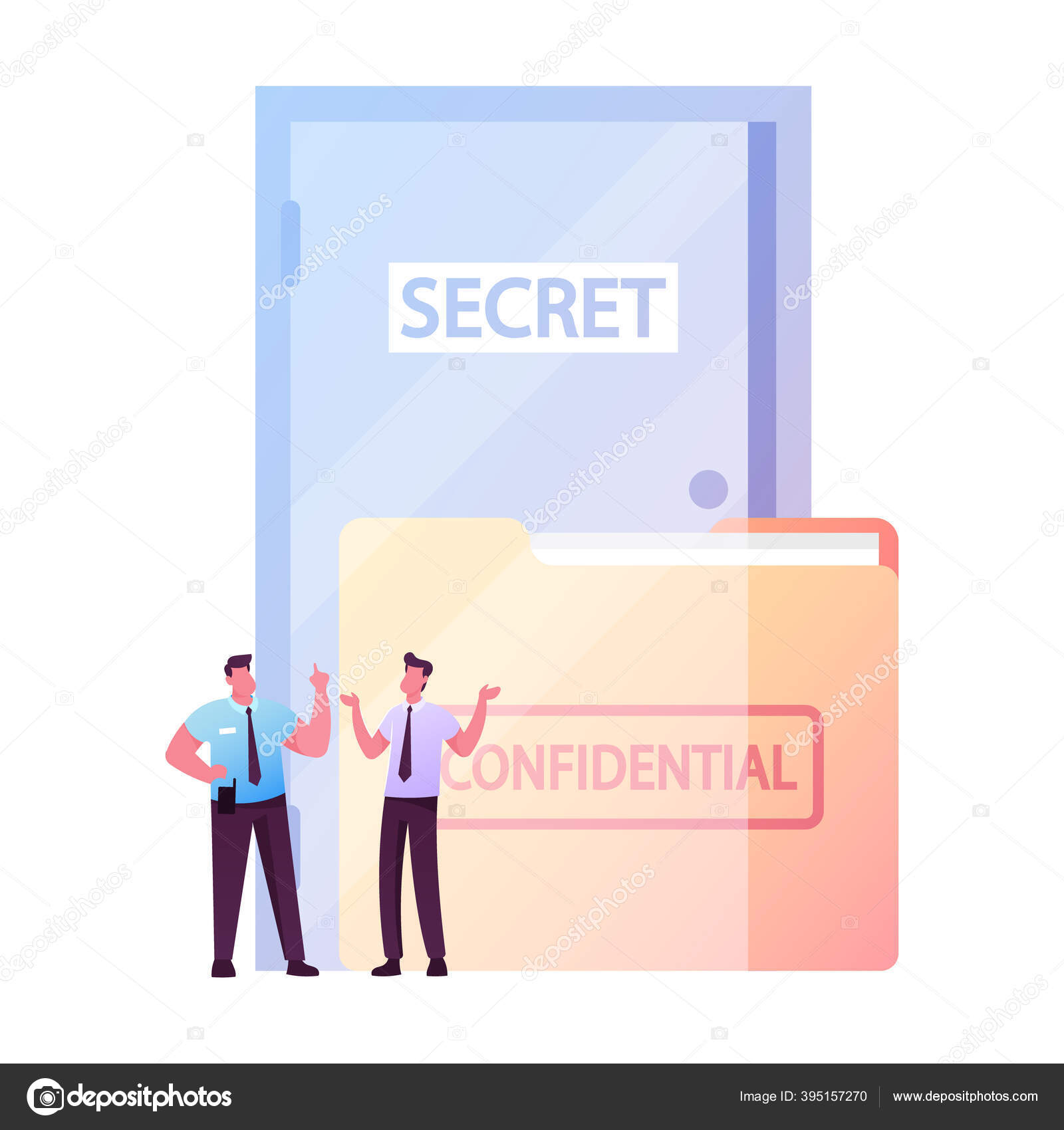 Tiny Character Stand Secret Door with Guardian and Huge Folder with ...