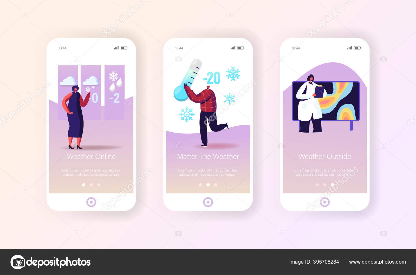 Television Anchorwoman Character Studio Forecast Weather During Live ...