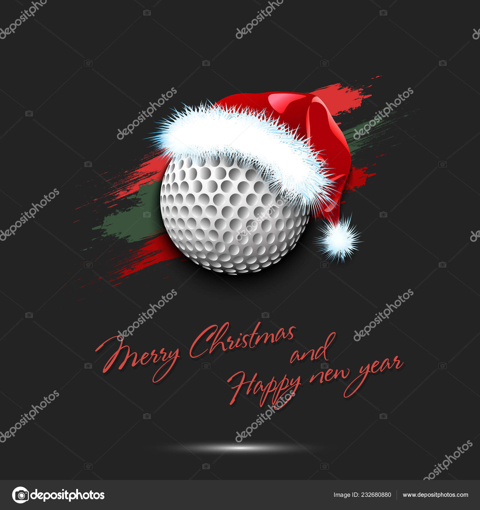 New year and golf ball in santa hat Stock Vector Image by ©Mityay_PG ...