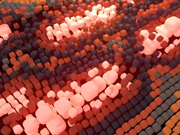 Abstract landscape of three-dimensional boxes background. Large colored ...