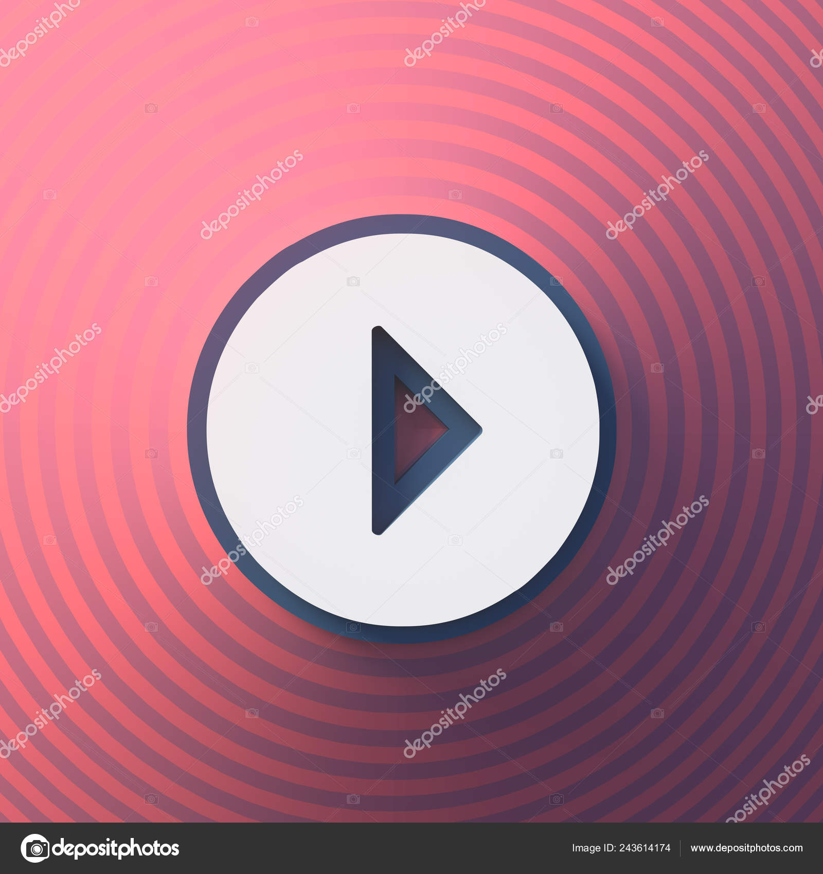 Video Audio Play Symbol Button Colorful Sign Rendering Digital ...