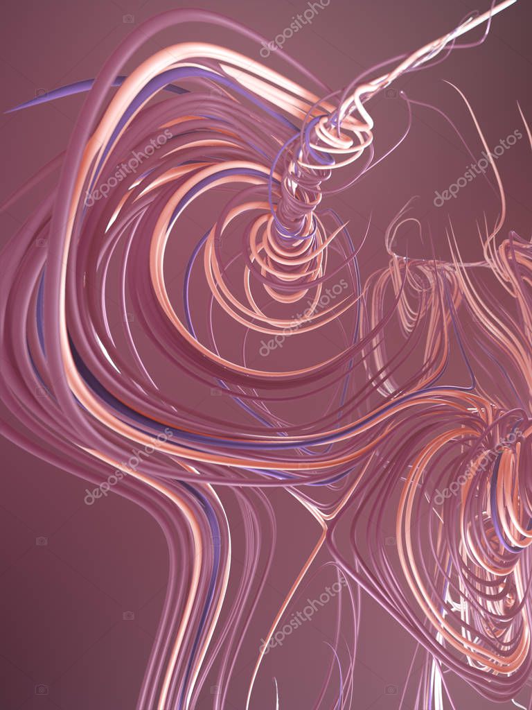 Curvas de color rosa abstractas entrelazadas. Patrón geométrico ...