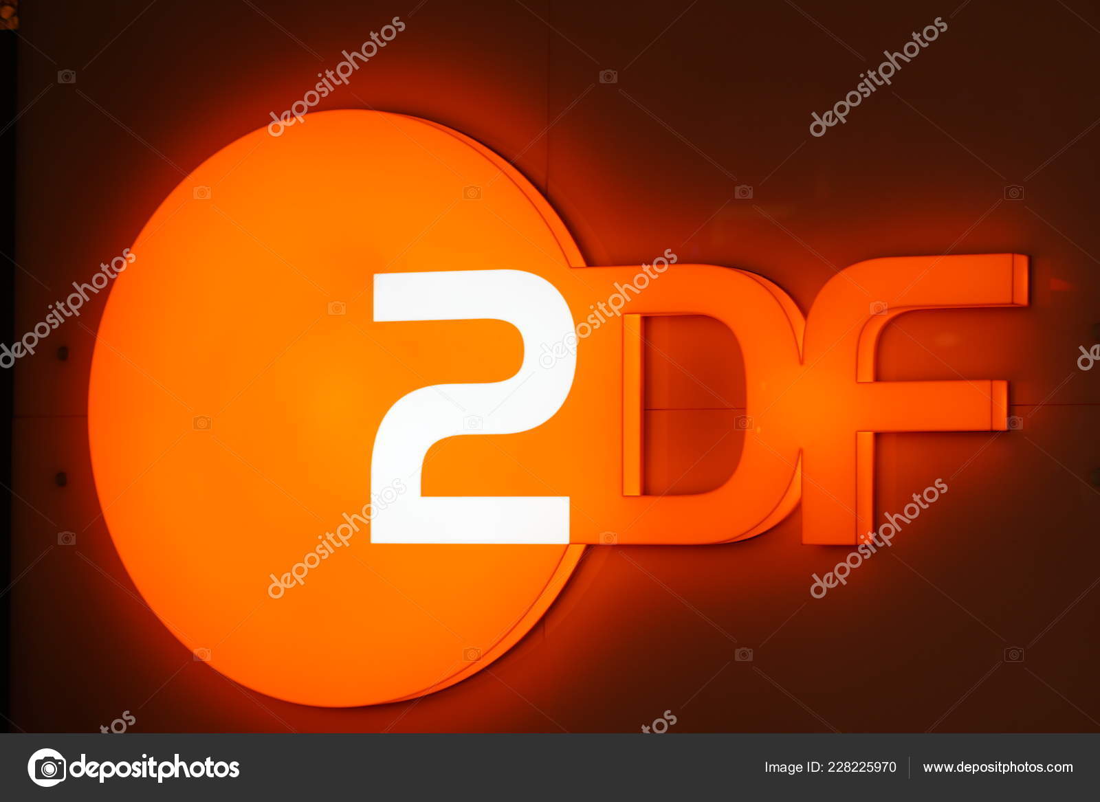 Berlin Germany February 2017 Zdf Signboard Zweites Deutsches Fernsehen ...