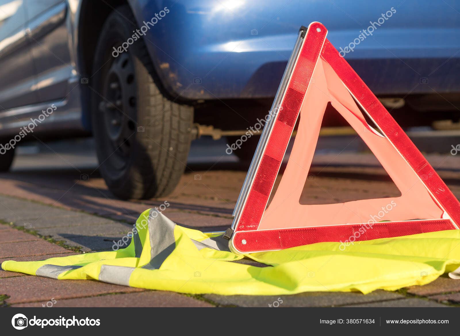 Red Triangle Warning Sign Yellow Safety Vest Stock Photo by ©info ...