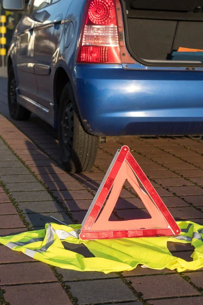 Red Triangle Warning Sign Yellow Safety Vest Stock Photo by ©info ...