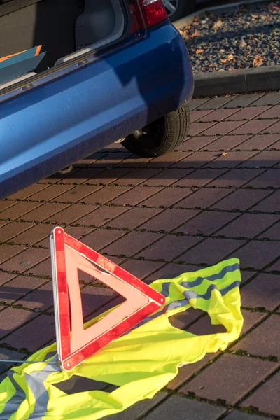 Red Triangle Warning Sign Yellow Safety Vest Stock Photo by ©info ...