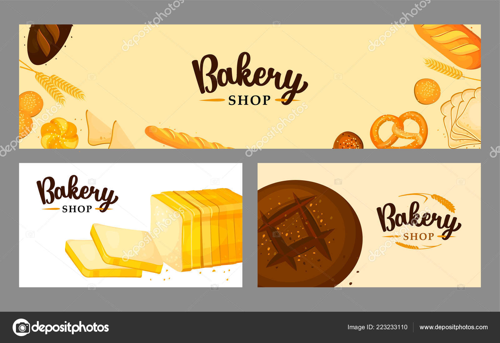 Bread banner set for bakery and pastry shop Stock Vector Image by ...