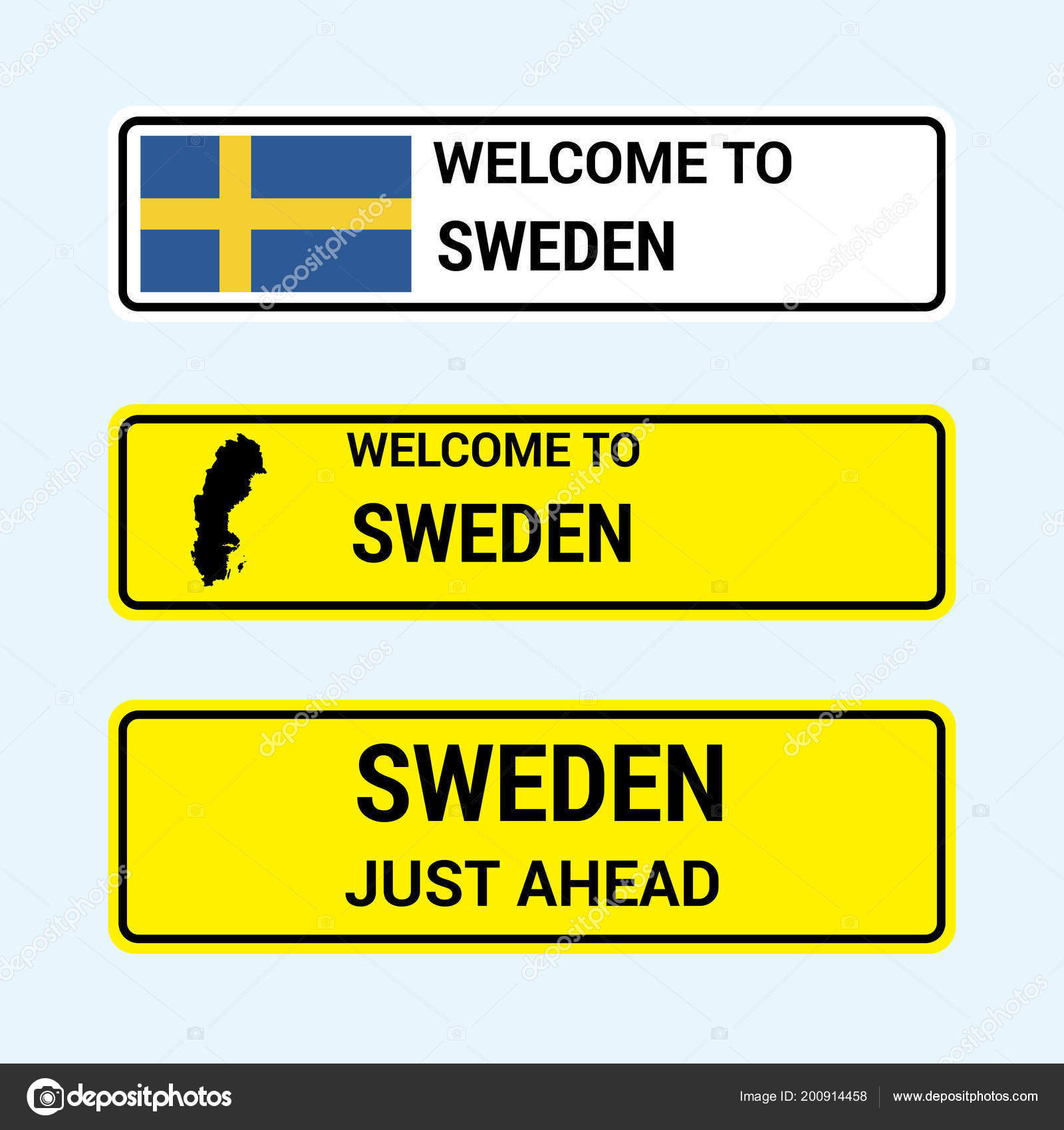 Sweden Traffic Signs Board Design Vector Stock Vector Image by ...