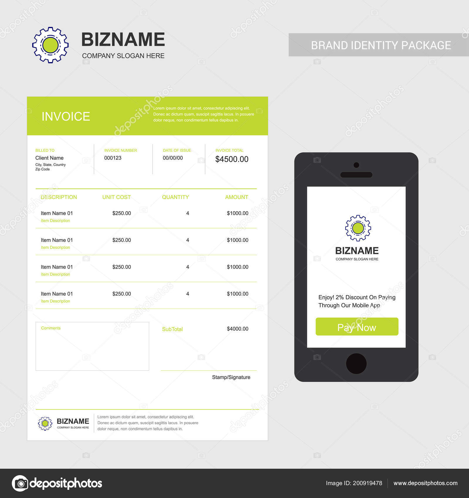 Company Invoice Smartphone Logo Creative Design Vector Illustration ...