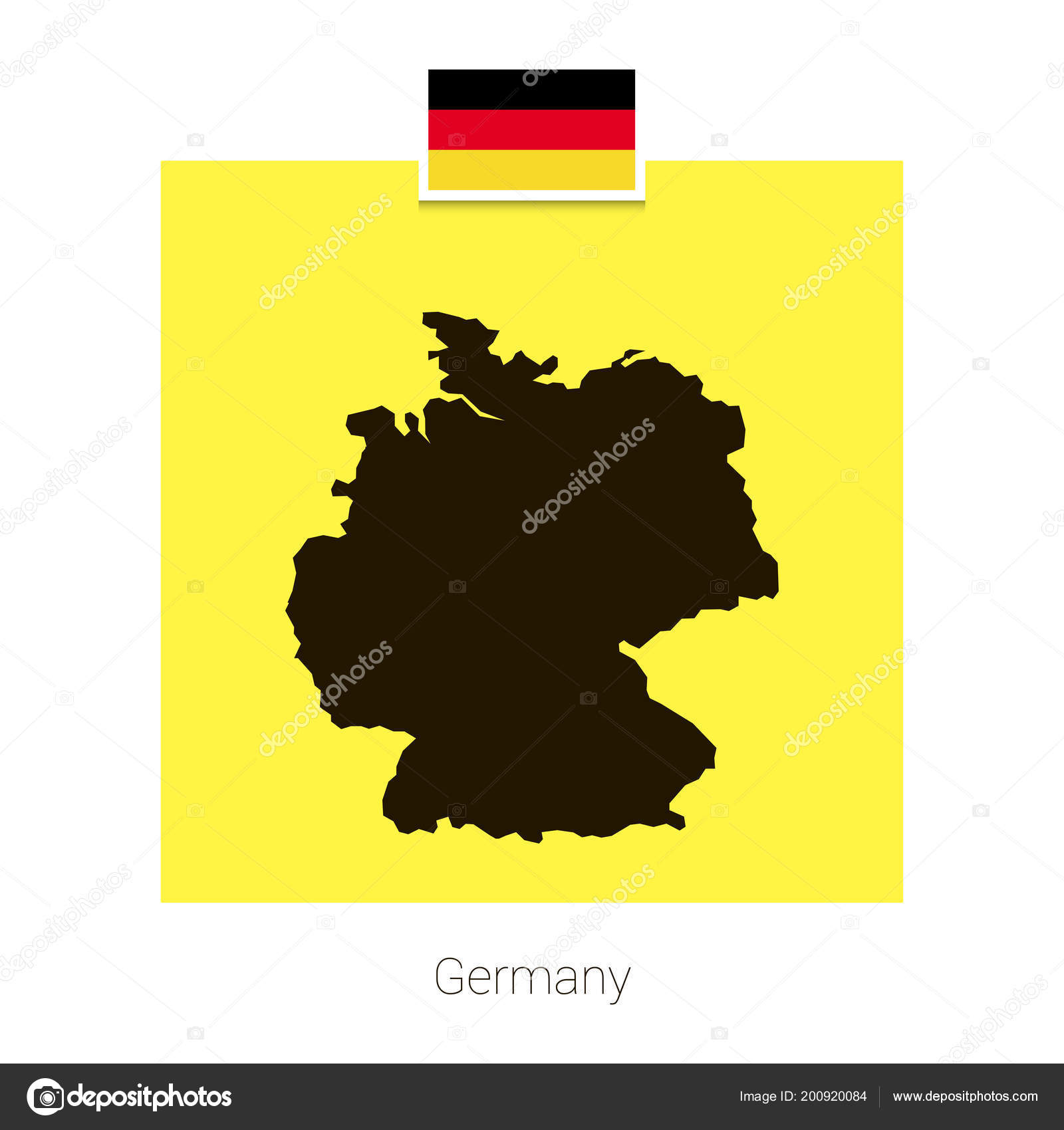 Germany Map Design Flag Yellow Background Vector Stock Vector Image by ...