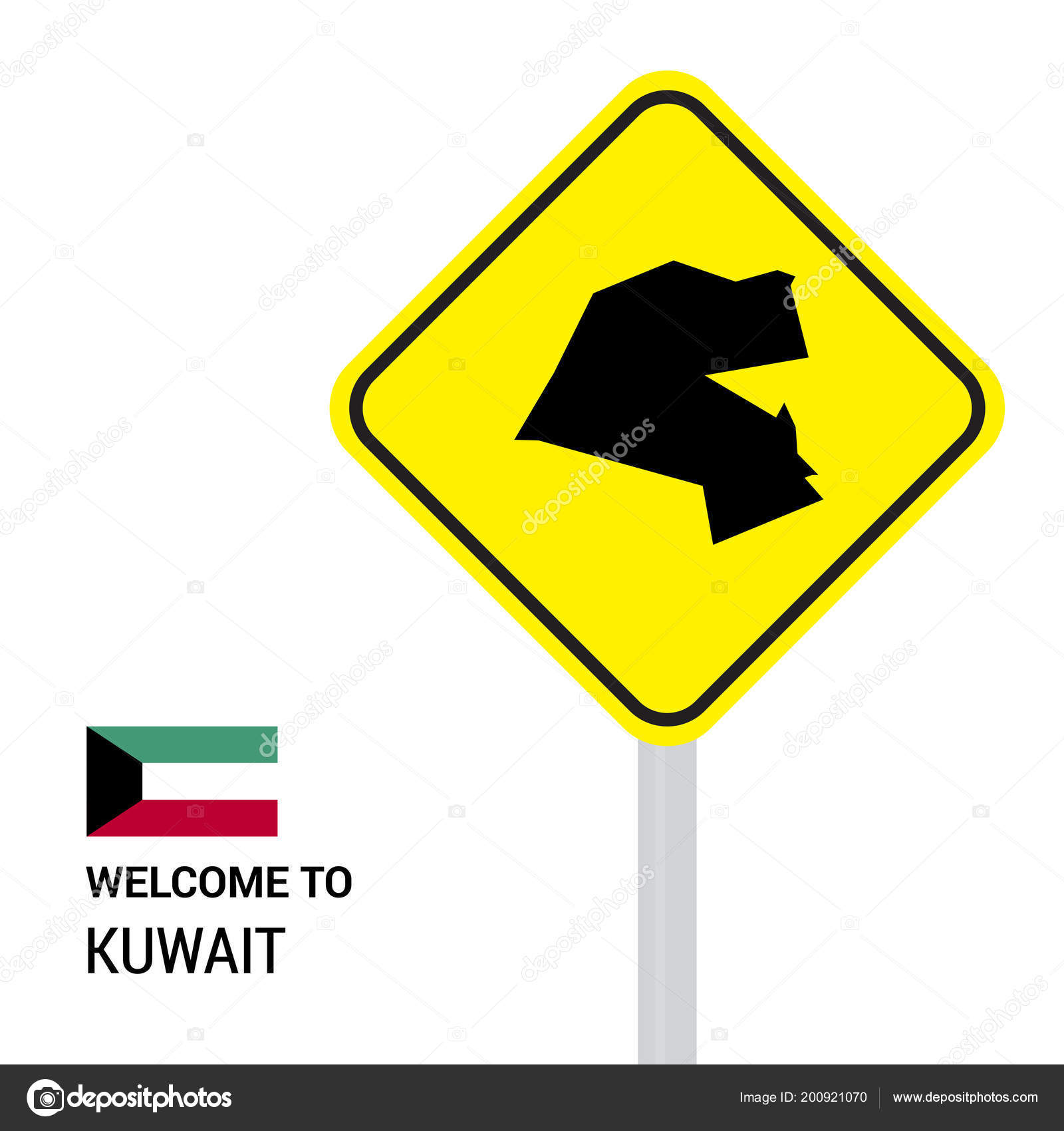 Kuwait Traffic Signs Board Design Vector Illustration Stock Vector ...