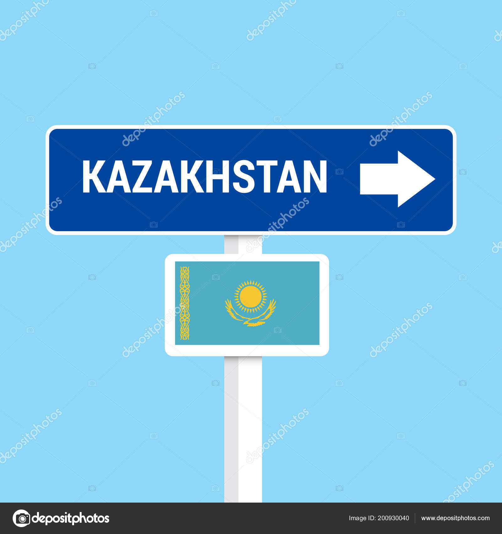 Kazakhastan Traffic Signs Board Design Vector Illustration Stock Vector ...