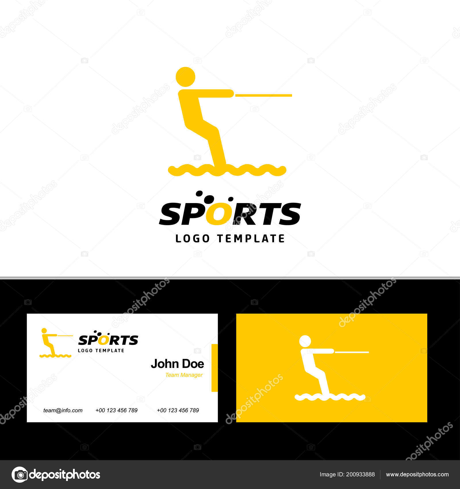 Vector Illustration Business Card Design Sports Logo Theme Stock Vector ...