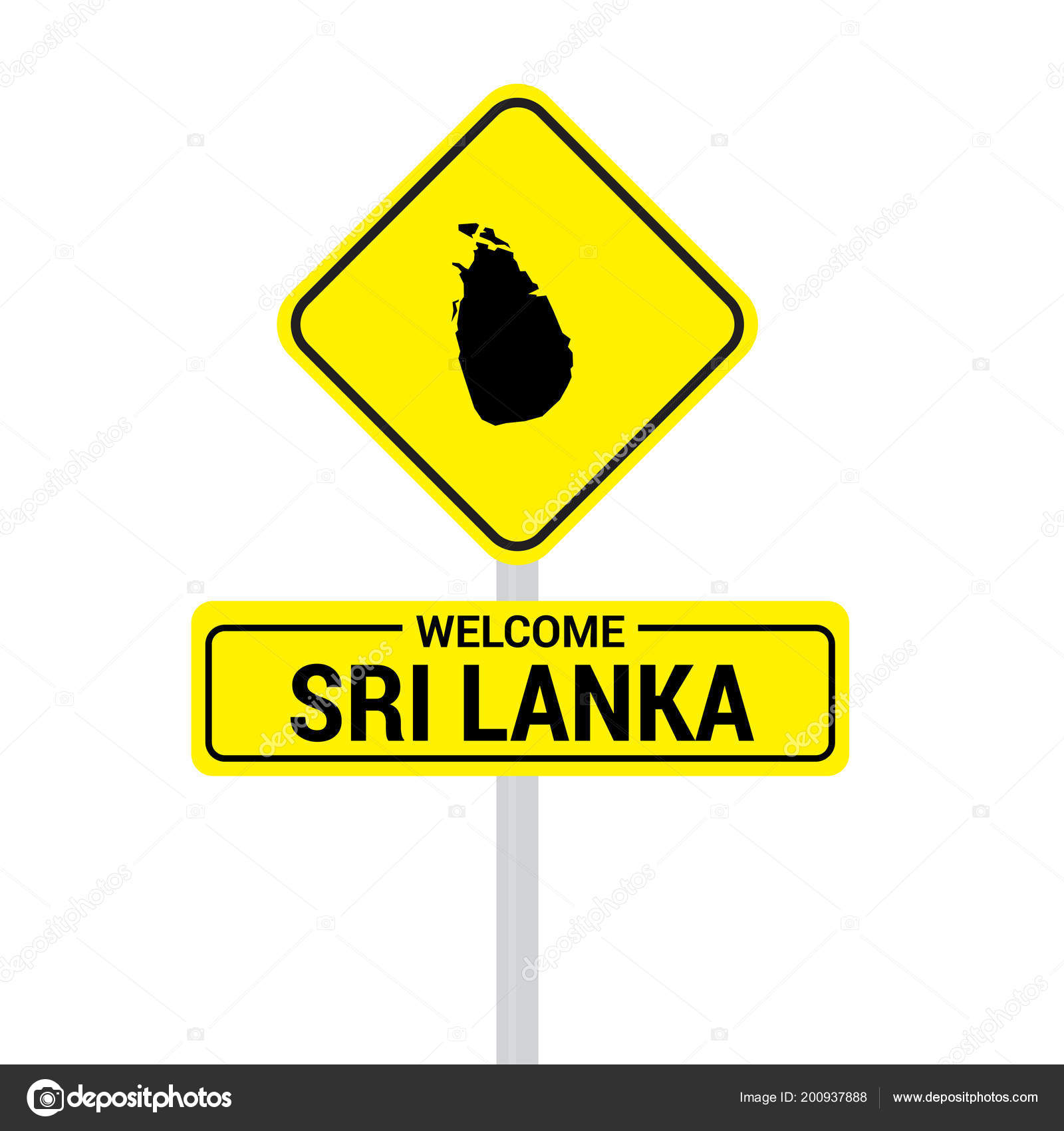Sri Lanka Traffic Signs Board Design Vector Illustration Stock Vector ...