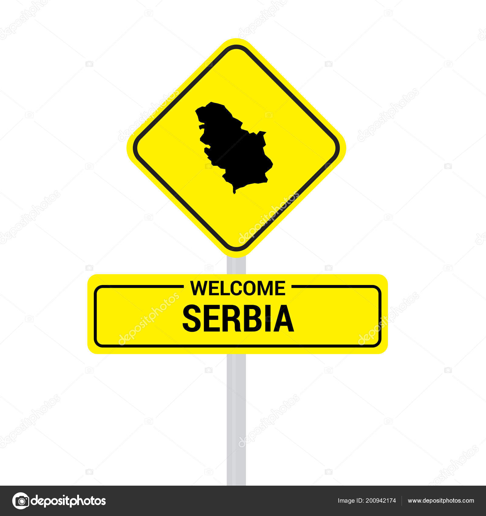 Serbia Traffic Signs Board Design Vector Stock Vector by ©ibrandify ...