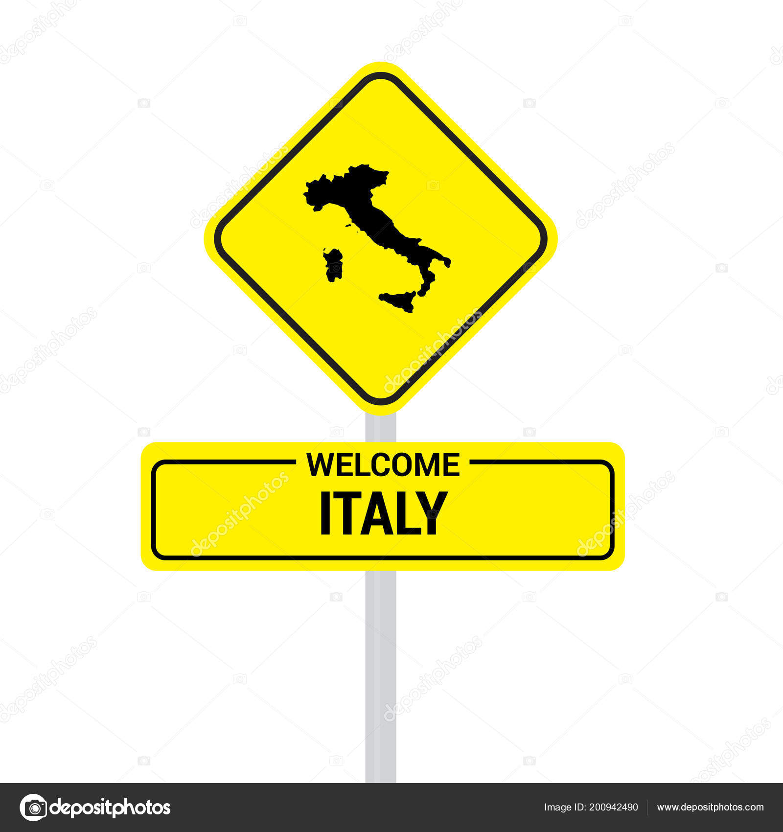 Italy Traffic Signs Board Design Vector Stock Vector by ©ibrandify ...