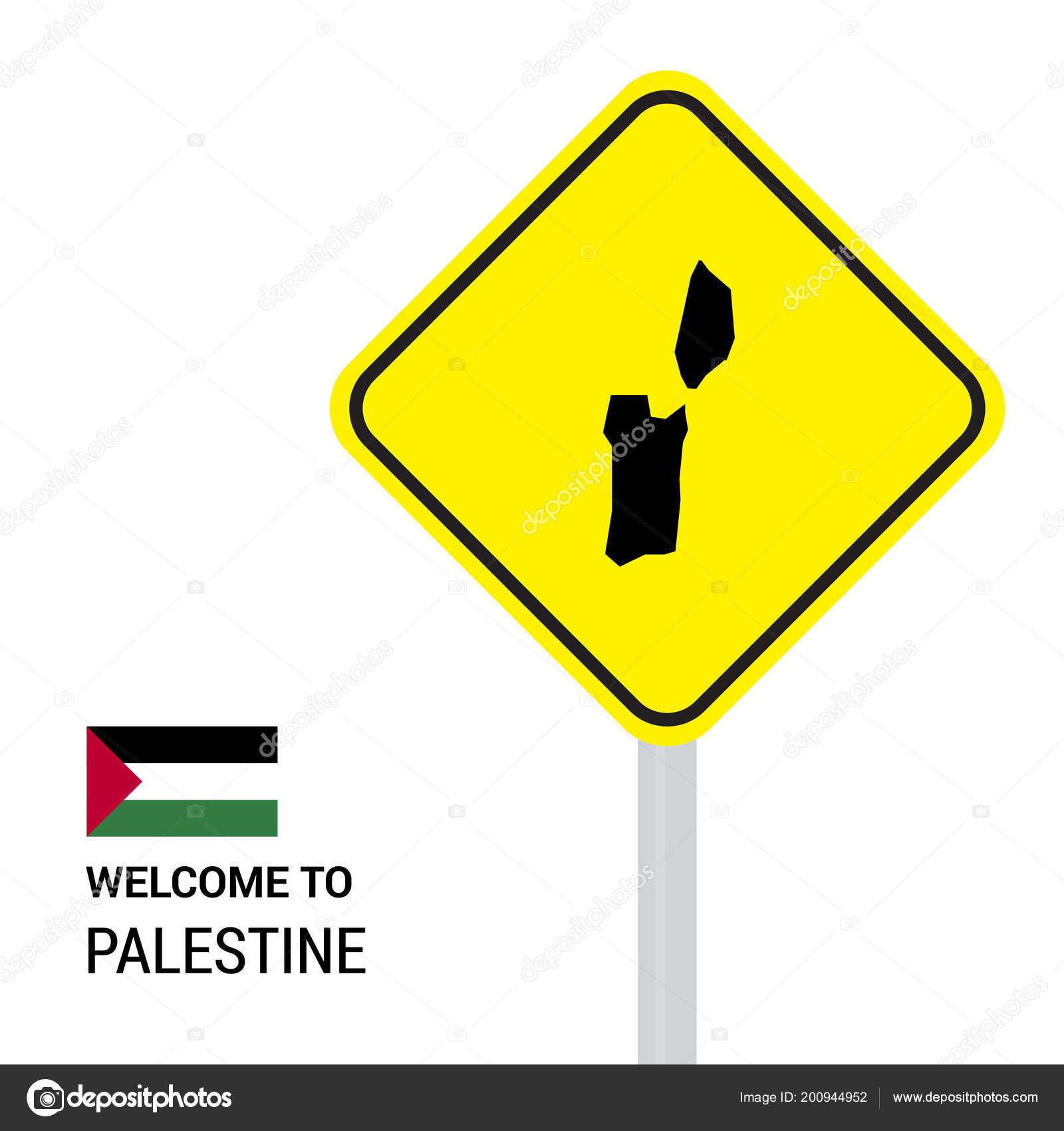 Palestine Traffic Signs Board Design Vector Illustration Stock Vector ...
