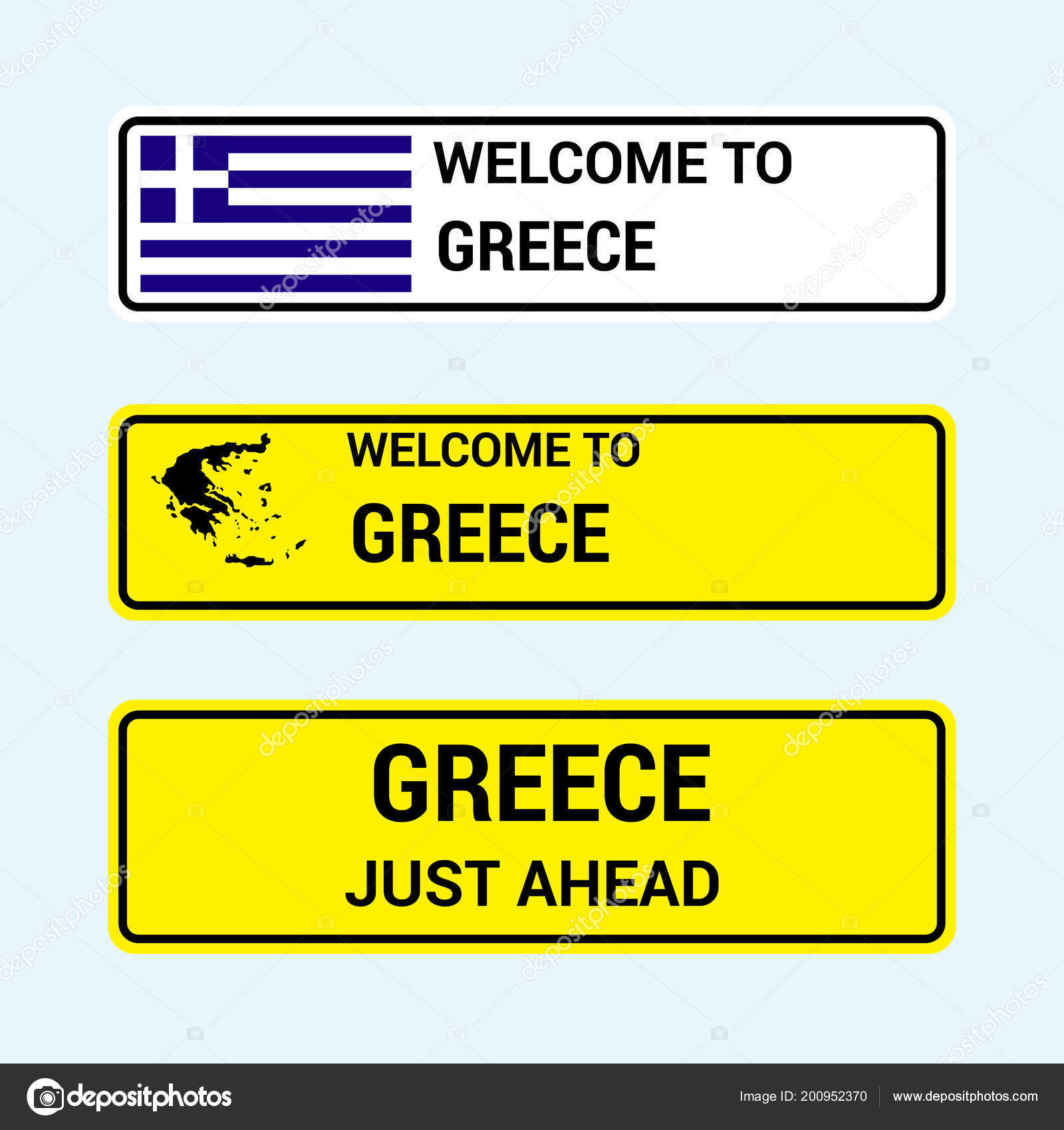 Greece Traffic Signs Board Design Vector Stock Vector Image by ...